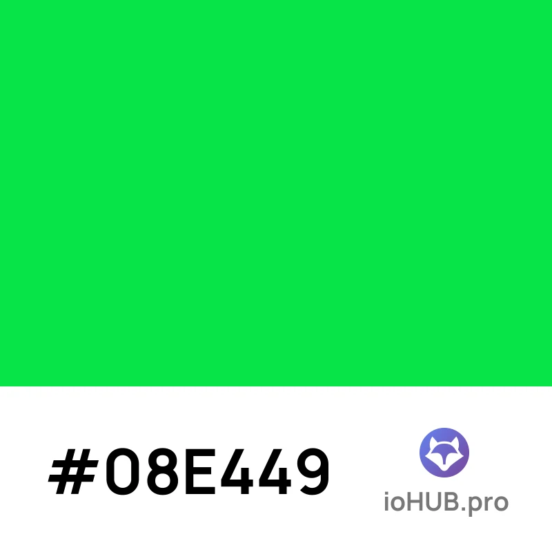 Color #08e449 - Complete Guide and Values | ioHUB
