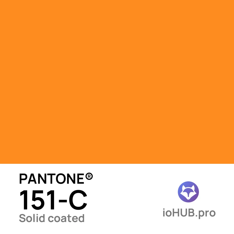PANTONE 151-c Solid Coated Bright Orange | ioHUB - Online Tools