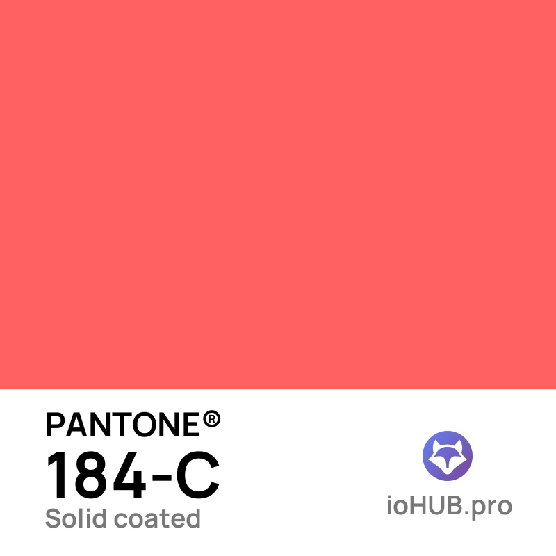 PANTONE 184-c Solid Coated Bright Pink Red | ioHUB - Online Tools