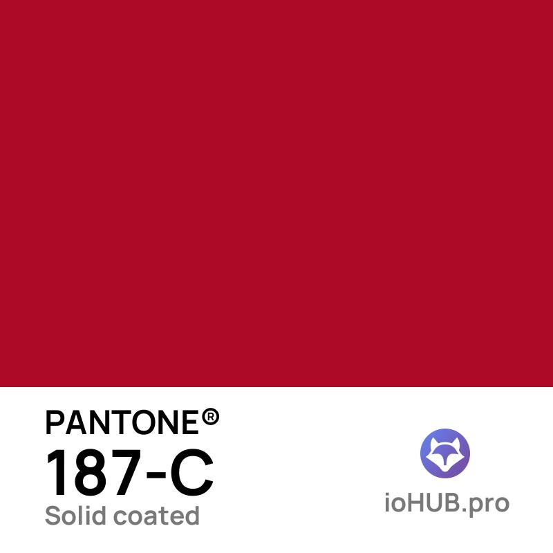 PANTONE 187-c Solid Coated Deep Crimson | ioHUB - Online Tools