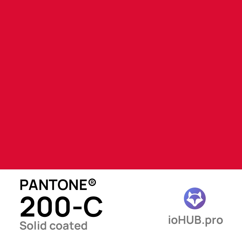 PANTONE 200-c Solid Coated Classic Coca Cola Red | ioHUB - Online Tools