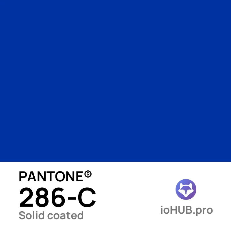 PANTONE 286-c Solid Coated Reflex Blue | ioHUB - Herramientas Online